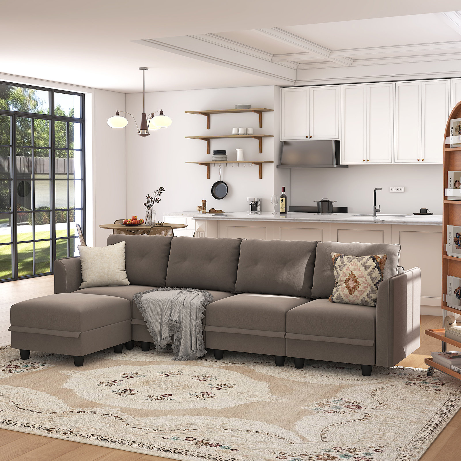 Latitude Run® Tomario 5- Piece Upholstered L-Shaped Modular Sectional ...