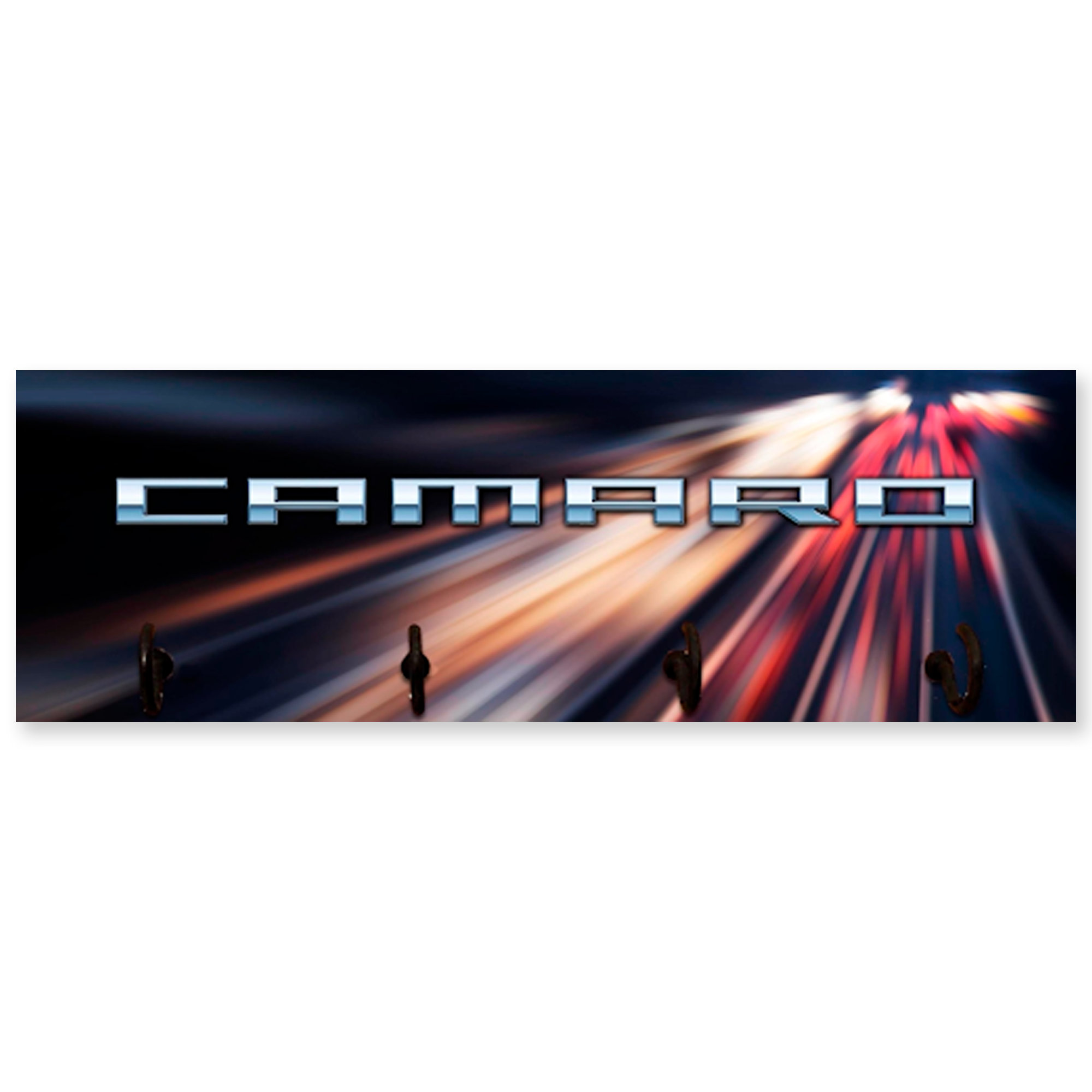 Second Story Collection Camaro Logo Key Rack On Wood Print | Wayfair