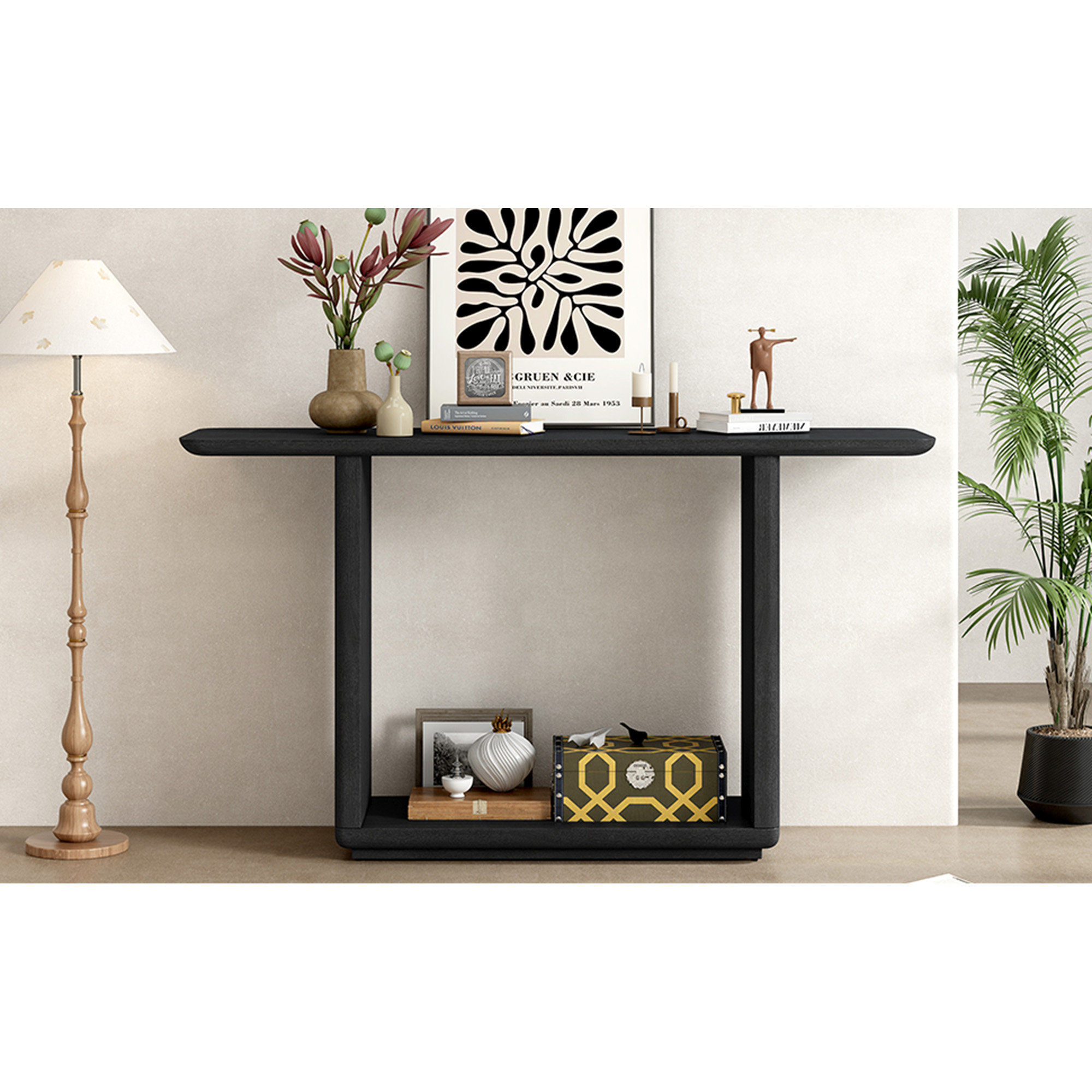 Latitude Run® Mirod Elegant Minimalist Console Table with Curved ...