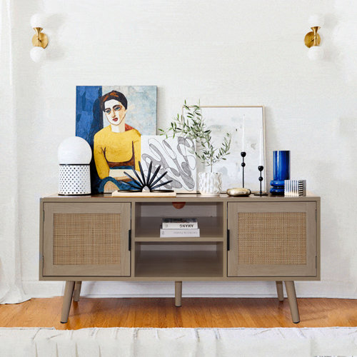 George Oliver Boyt Rattan TV Stand for TV's up to 55 & Reviews | Wayfair