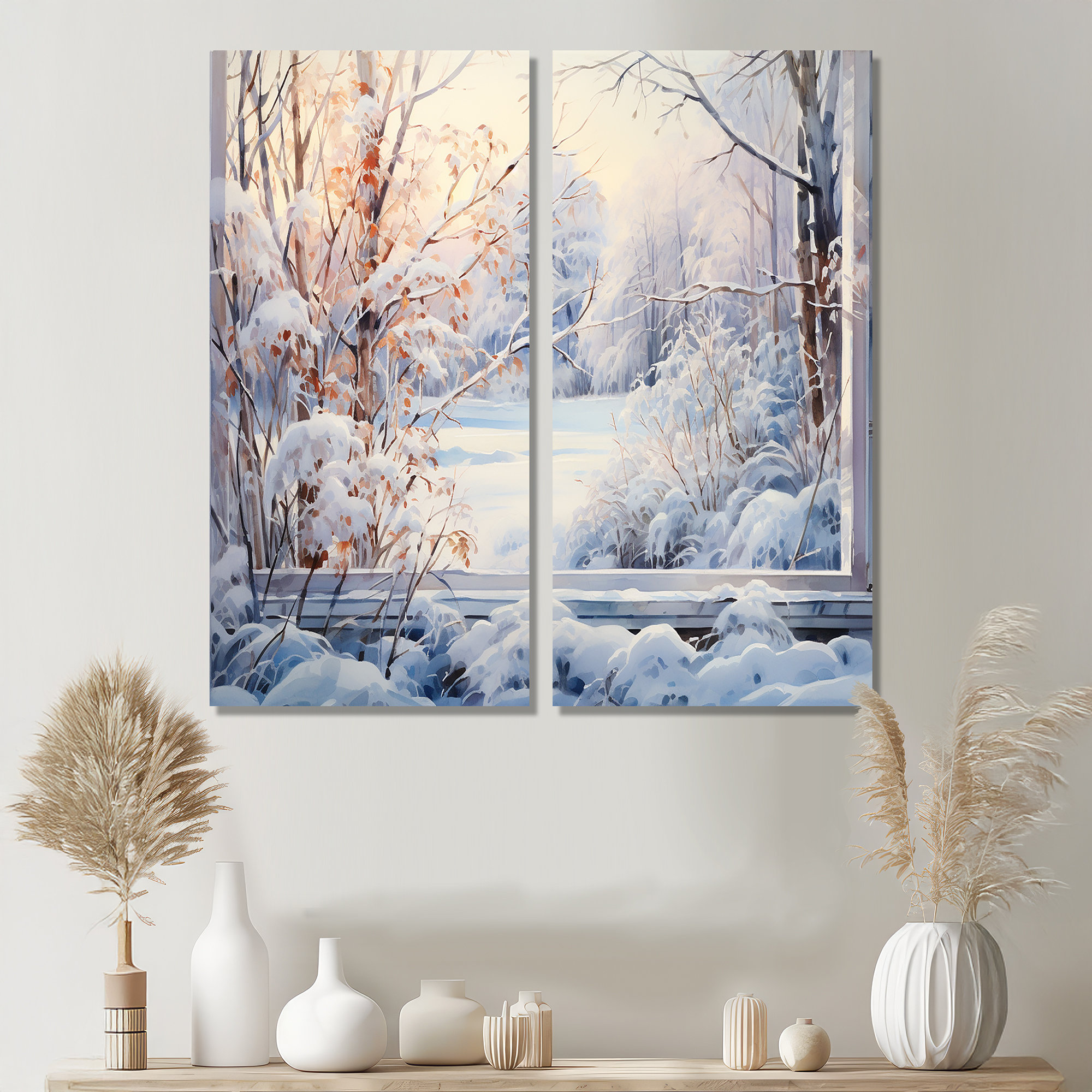 Ophelia & Co. Winter River Window View III - Winter Landscape Wall Art ...