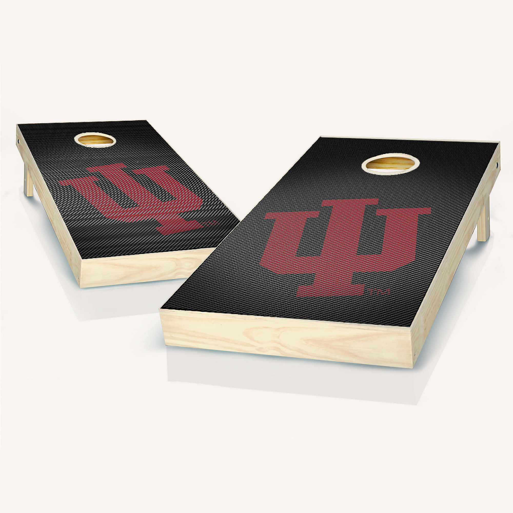 Skip's Garage 2' x 4' NCAA Team Swoosh Solid Wood Cornhole Set | Wayfair