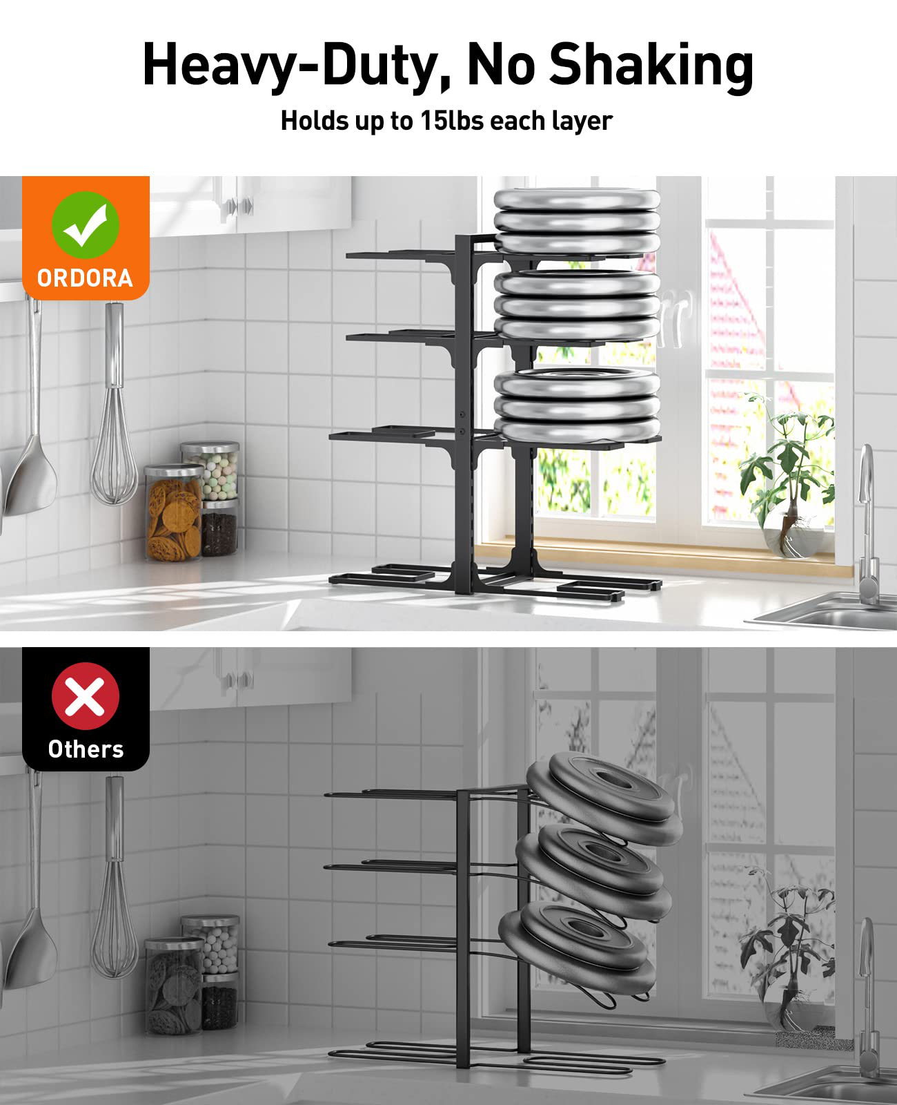 ALL APPLIANCE PLUS, LLC Iron Rectangle Free Standing Pot Rack | Wayfair