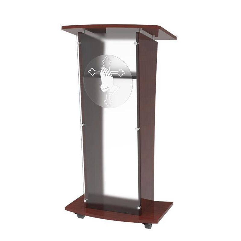 FixtureDisplays Wood Podium with Frost Acrylic Front Panel, 48" tall ...