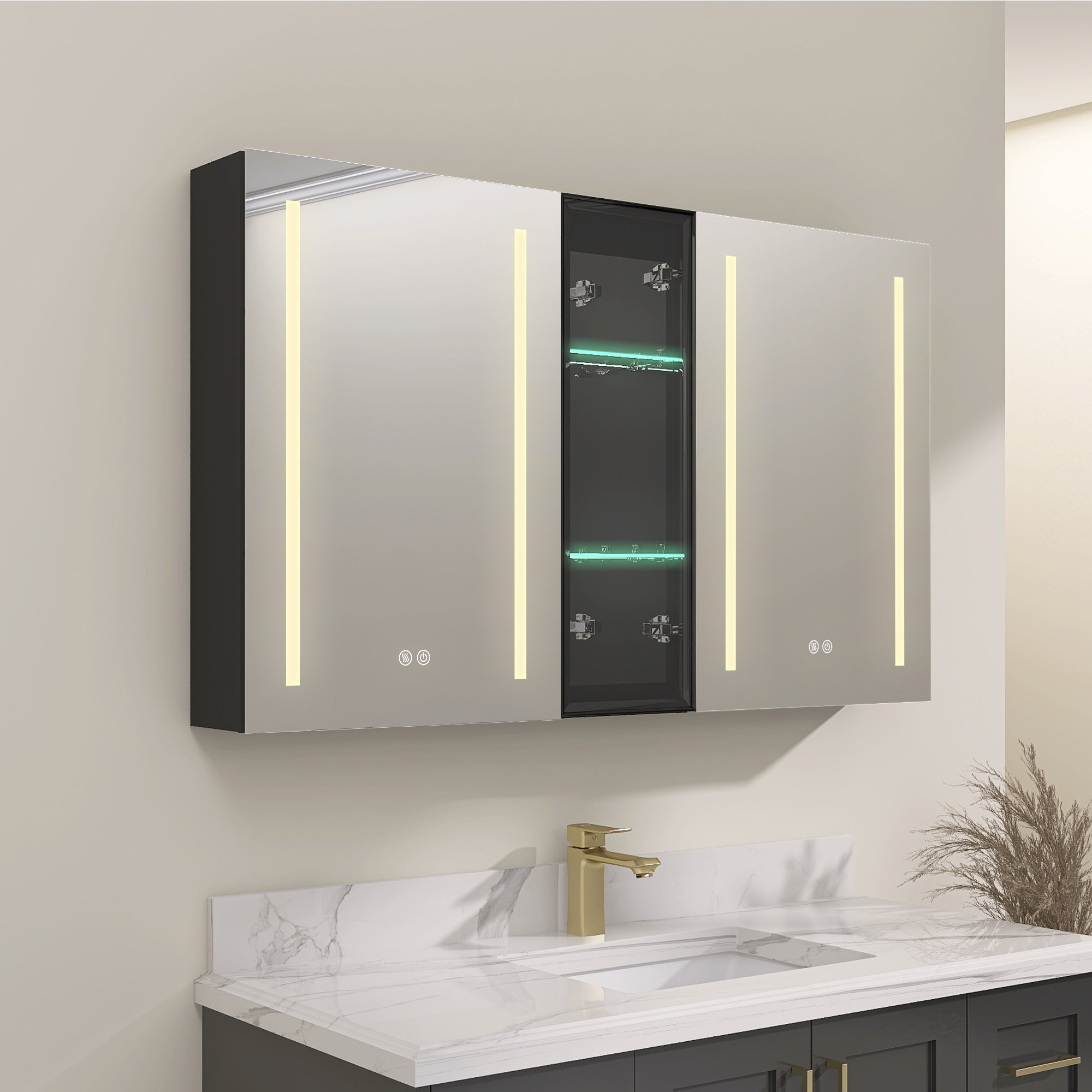Brayden Studio® Rousey Surface Mount Frameless LED Medicine Cabinet ...