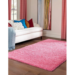 Ebern Designs Angeline Performance Taffy Pink Rug & Reviews | Wayfair