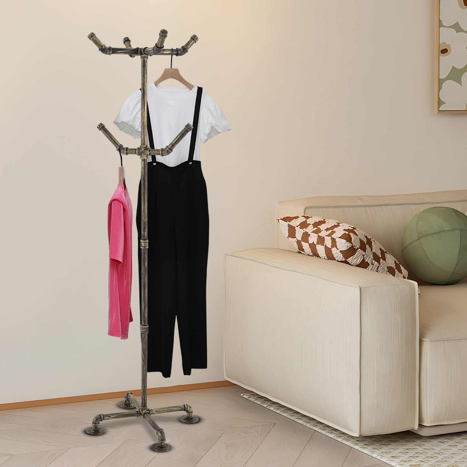 Trent Austin Design® 6-Hook Industrial Style Water Pipe Coat Rack | Wayfair