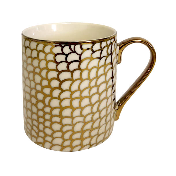 Certified International Set Of 6 Gold Plated Mugs & Reviews | Wayfair