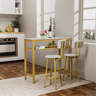 East Urban Home Dining Table Set With 2 Stools,3 Piece Counter Height ...