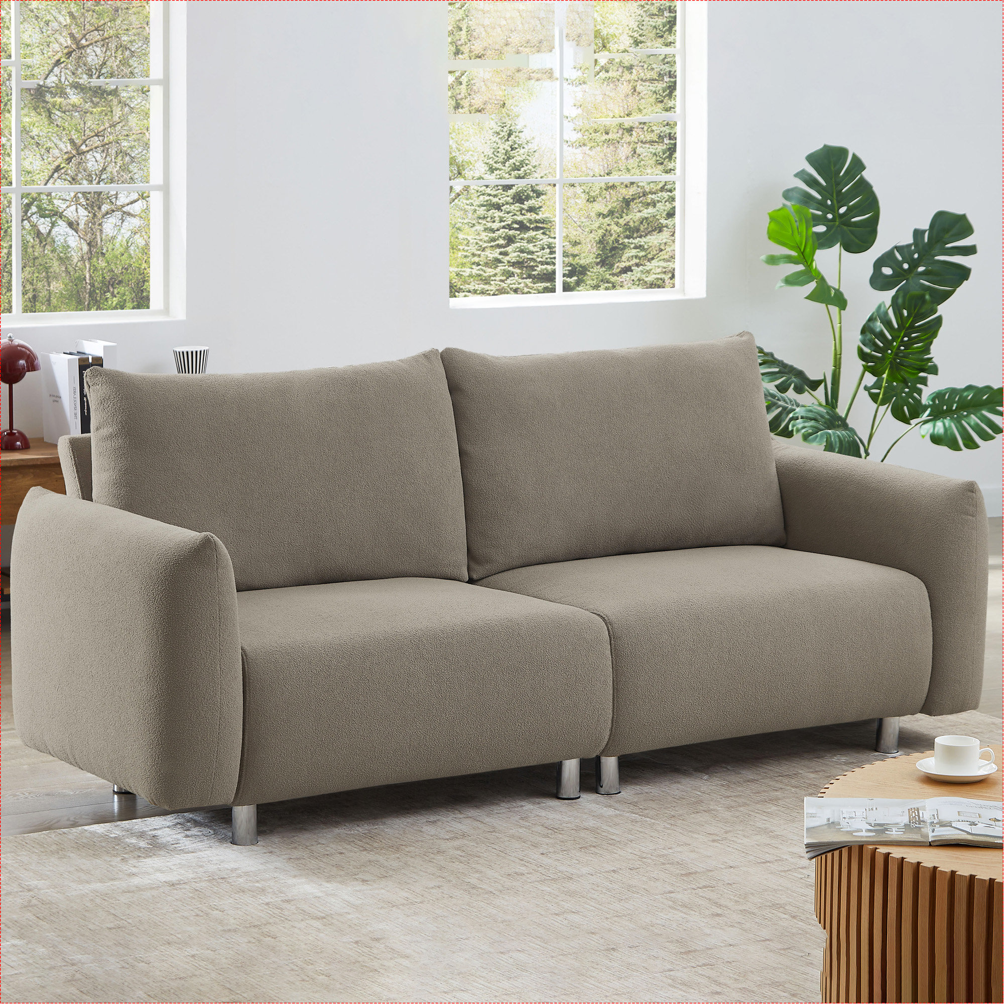 Latitude Run® Bread Sofa 2 Seater Loveseat Couch Loose Back Sectional ...