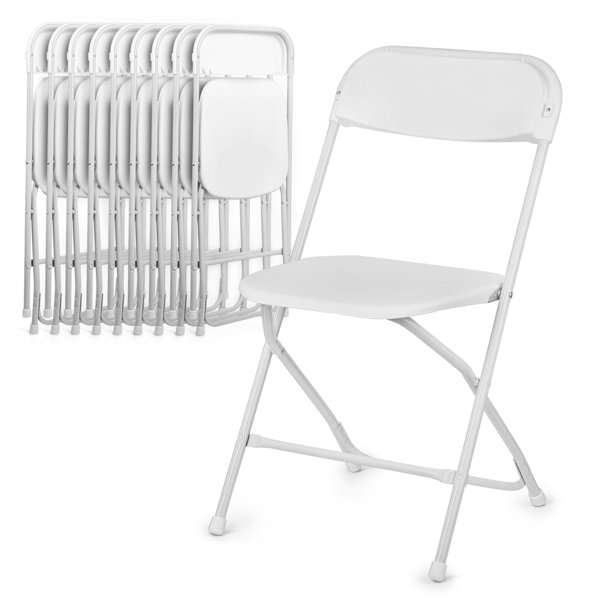 Inbox Zero Laione Plastic Stackable Folding Chairs, Patio Garden ...