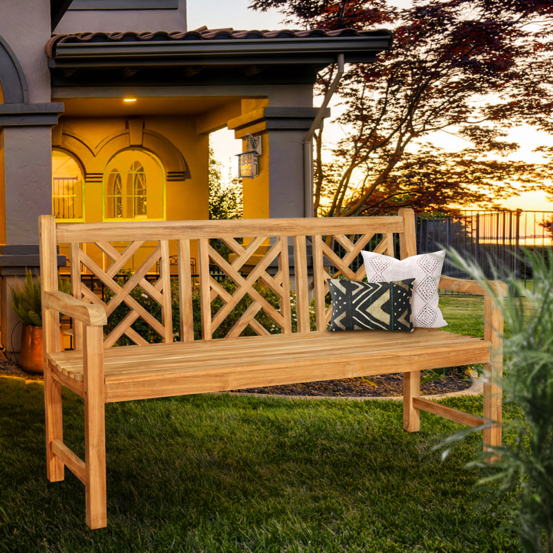 Rosecliff Heights Asean Teak Wood Garden & Patio Bench & Reviews | Wayfair