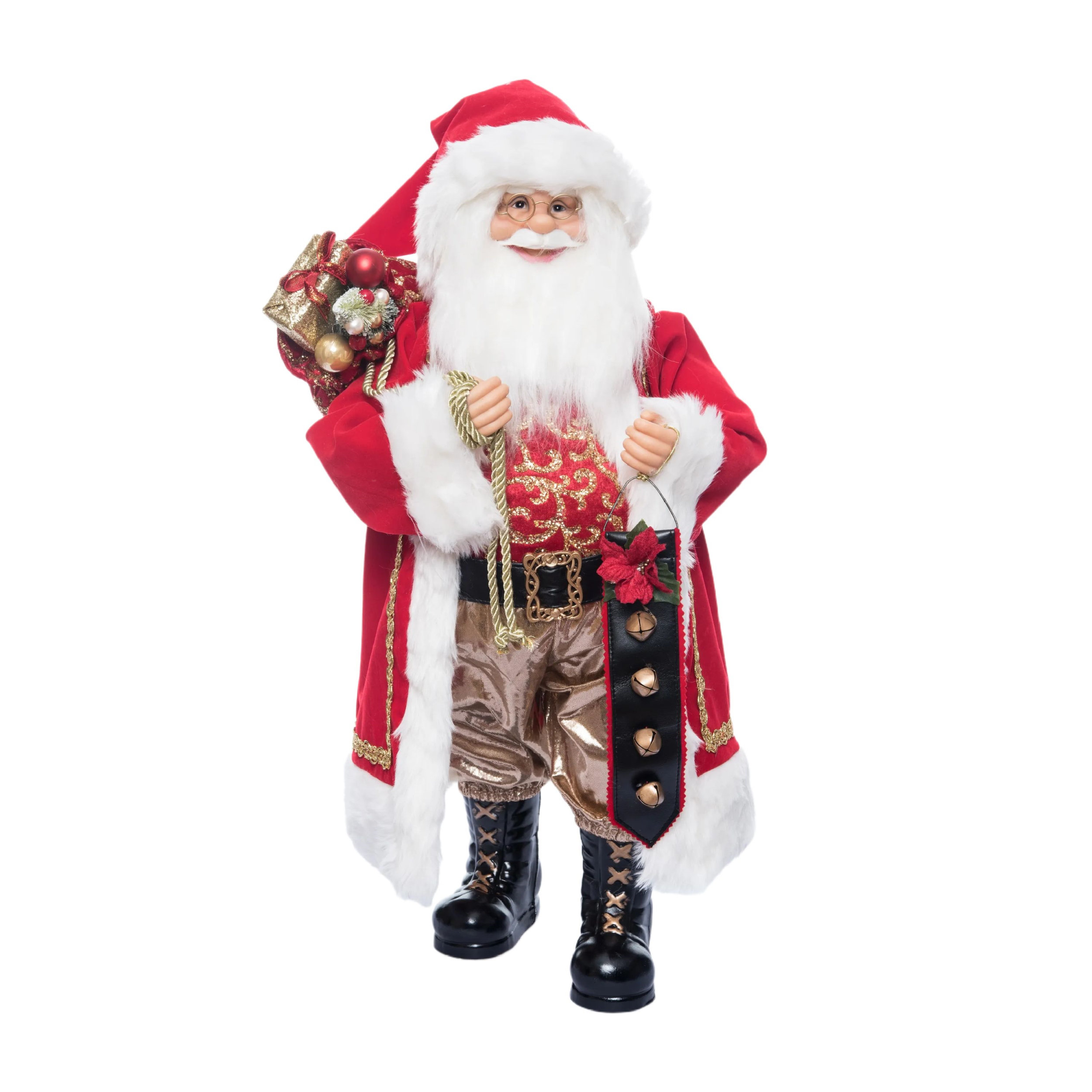 Astoria Grand Red And Gold Santa With Bell Hanging | Wayfair