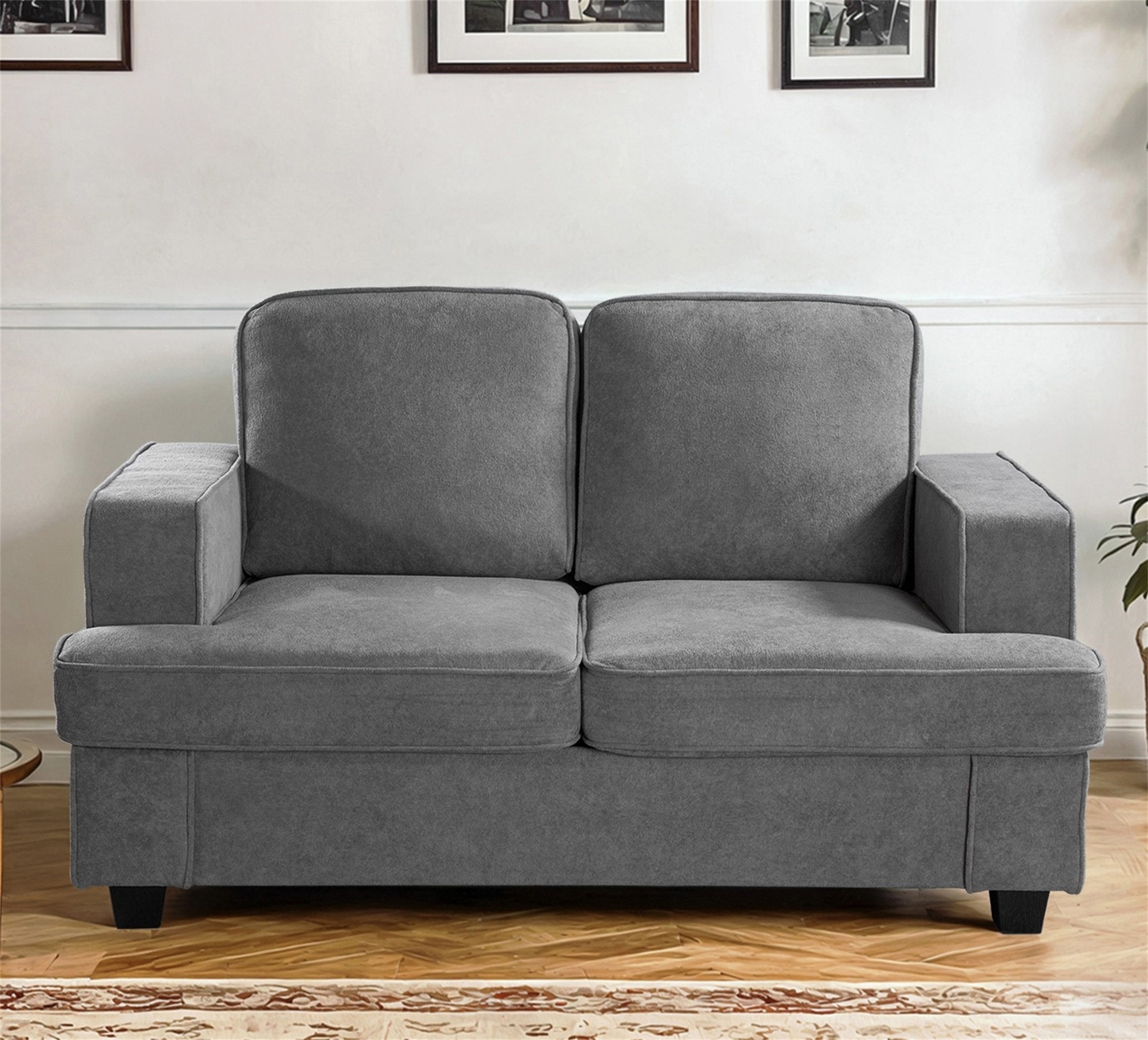 Latitude Run® Modern Velvet Loveseat, Comfortable 2 Seater Couch With ...