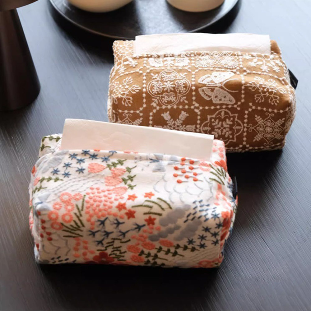 Red Barrel Studio Fabric Tissue Box Stylish Desktop Tissue Storage Box ...