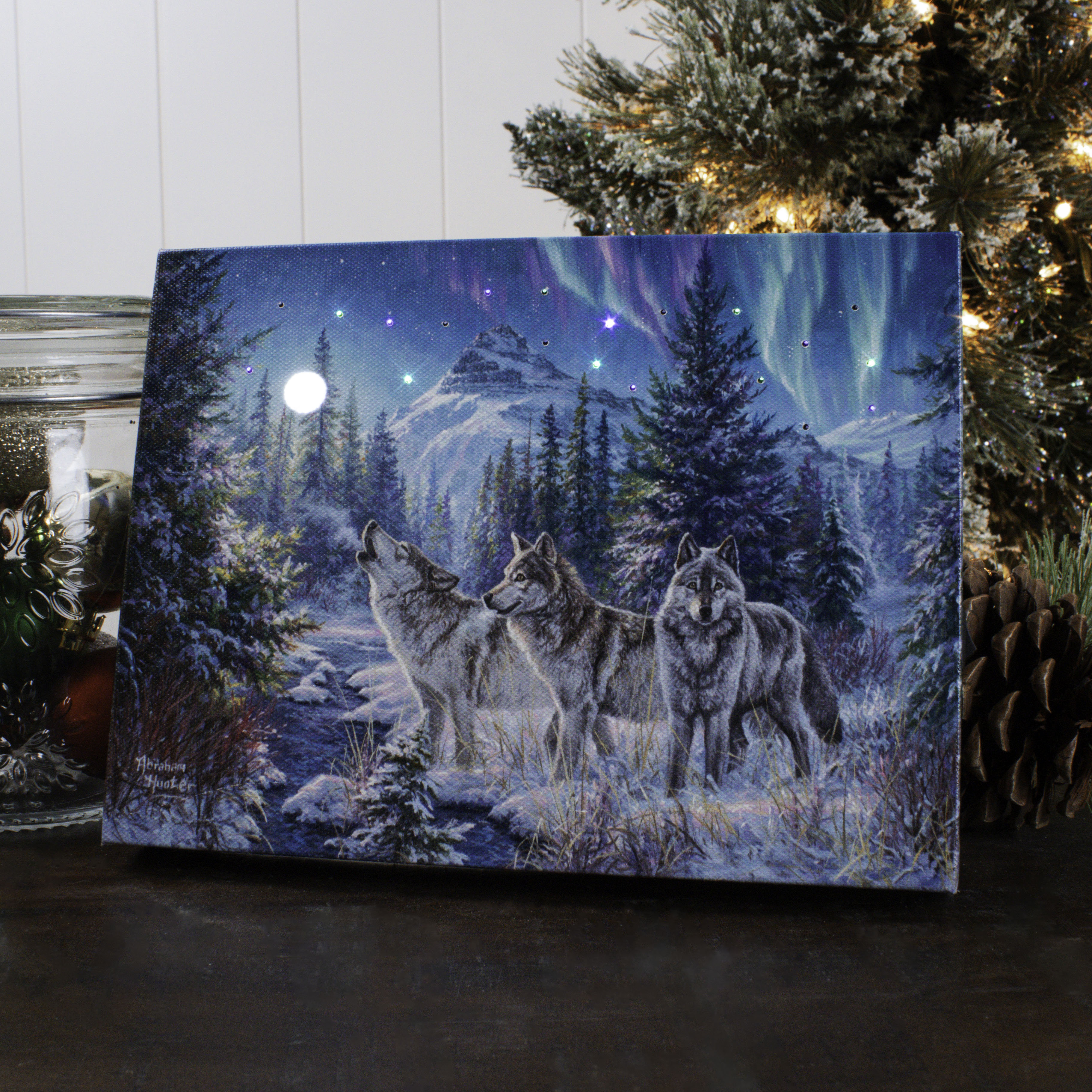 The Holiday Aisle® Moonrise Song 8x6 Mini Lighted Easel Back | Wayfair