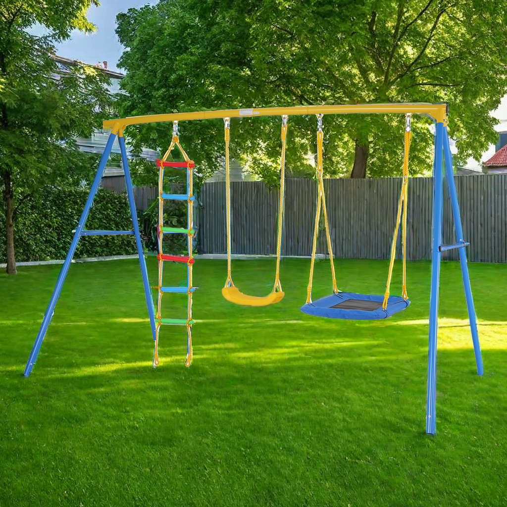 farmdex 3 in 1 Multi function Outdoor Heavy Duty Kids Swing Set ...