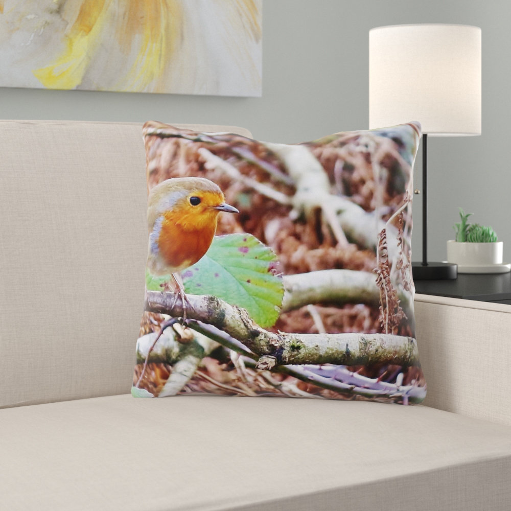 Ebern Designs Manos Robin Square Pillow Cover & Insert | Wayfair