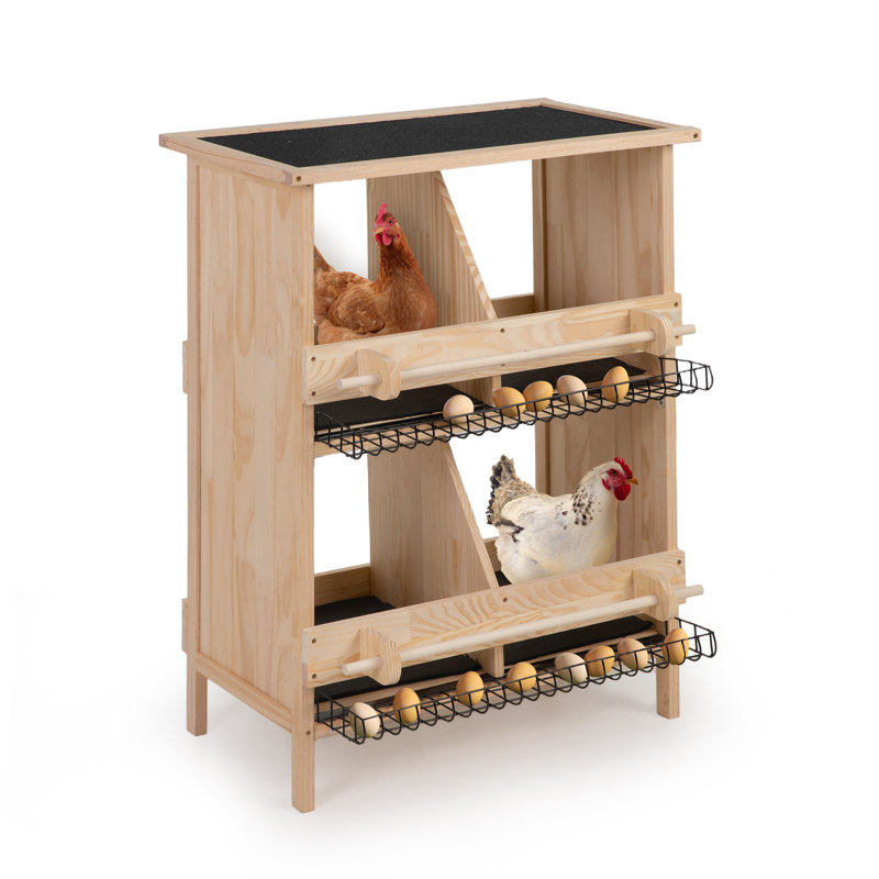 Archie & Oscar™ 2-Tier Free Roll Away Nesting Box for Chickens With ...