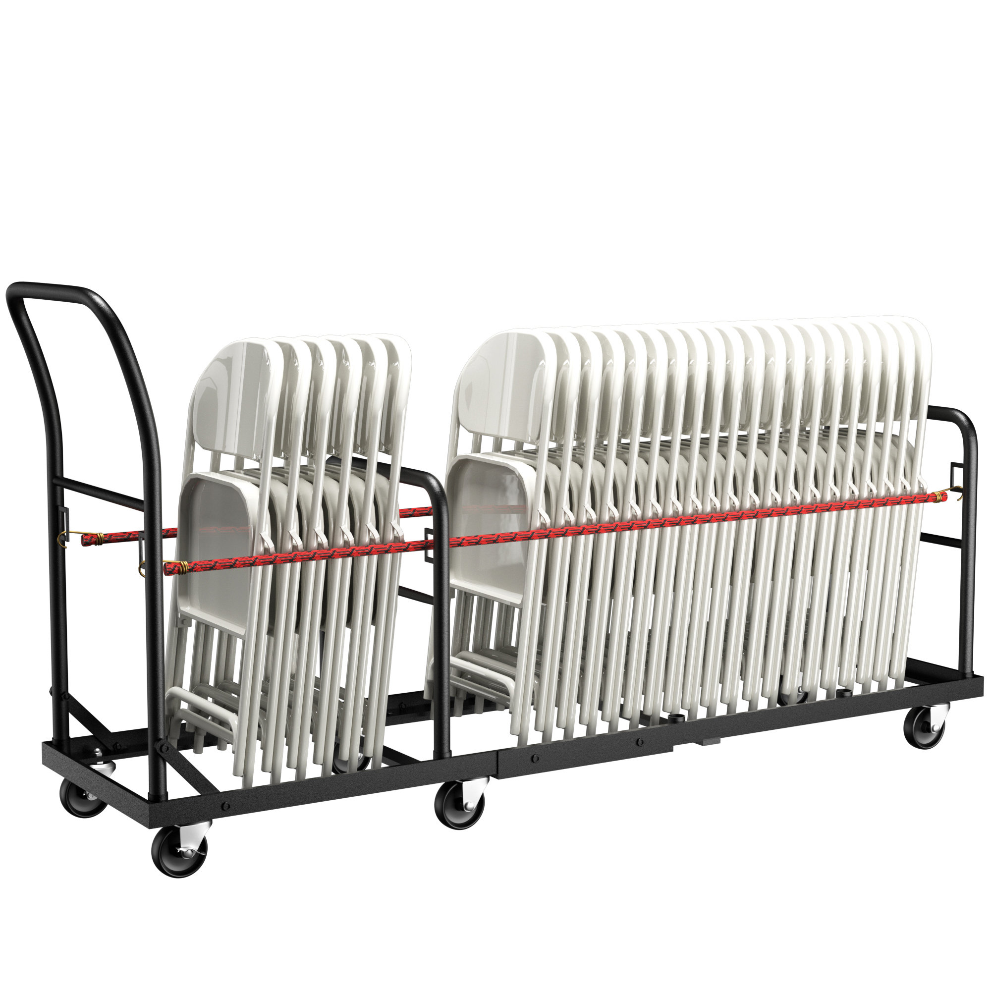 GIOTORENT Folding Chair Cart with Wheels - Rolling Storage Rack ...