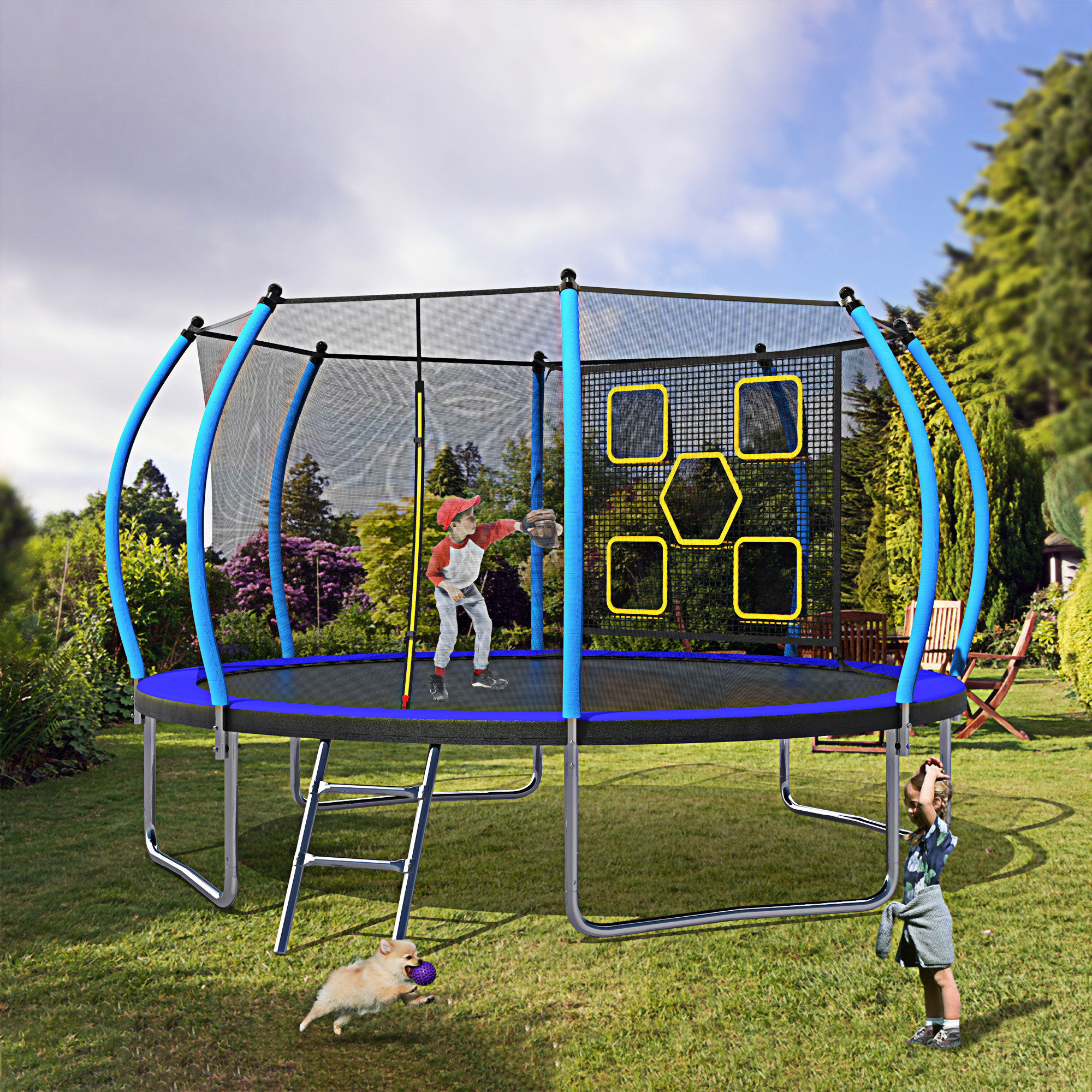 wendeway 14FT Trampoline With Enclosure - Recreational Trampolines With ...