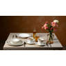 Lorren Home Trends Bone China Dinnerware Set, White With Gold Trim ...