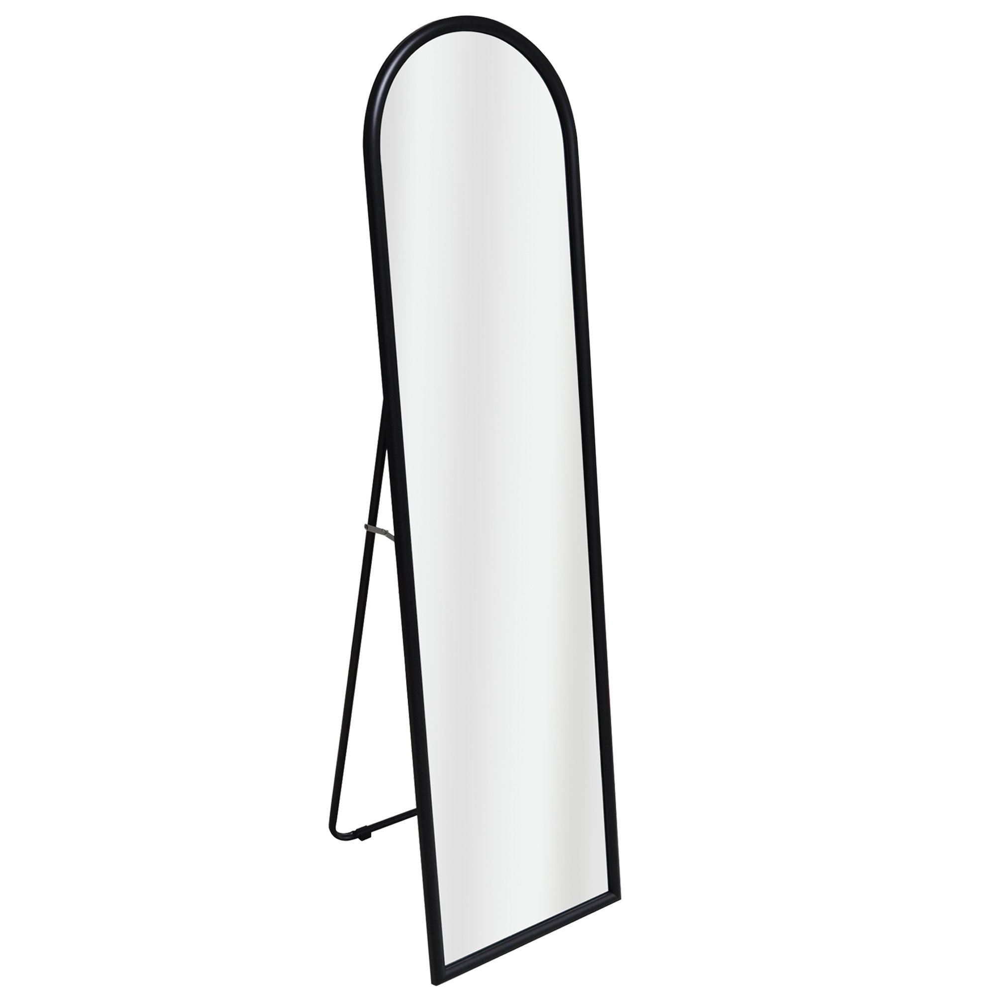 Latitude Run® 15x59 Black Framed Curved Arched Mirror for Bedroom ...