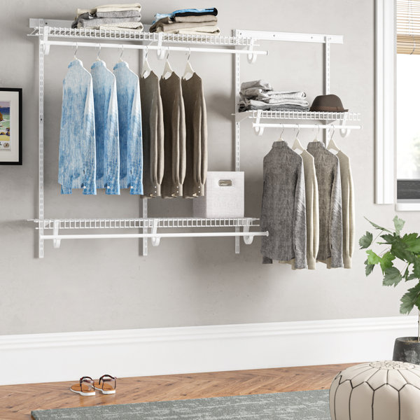 ClosetMaid 3 Shelf Adjustable ShelfTrack Wardrobe Shelving & Clothes ...