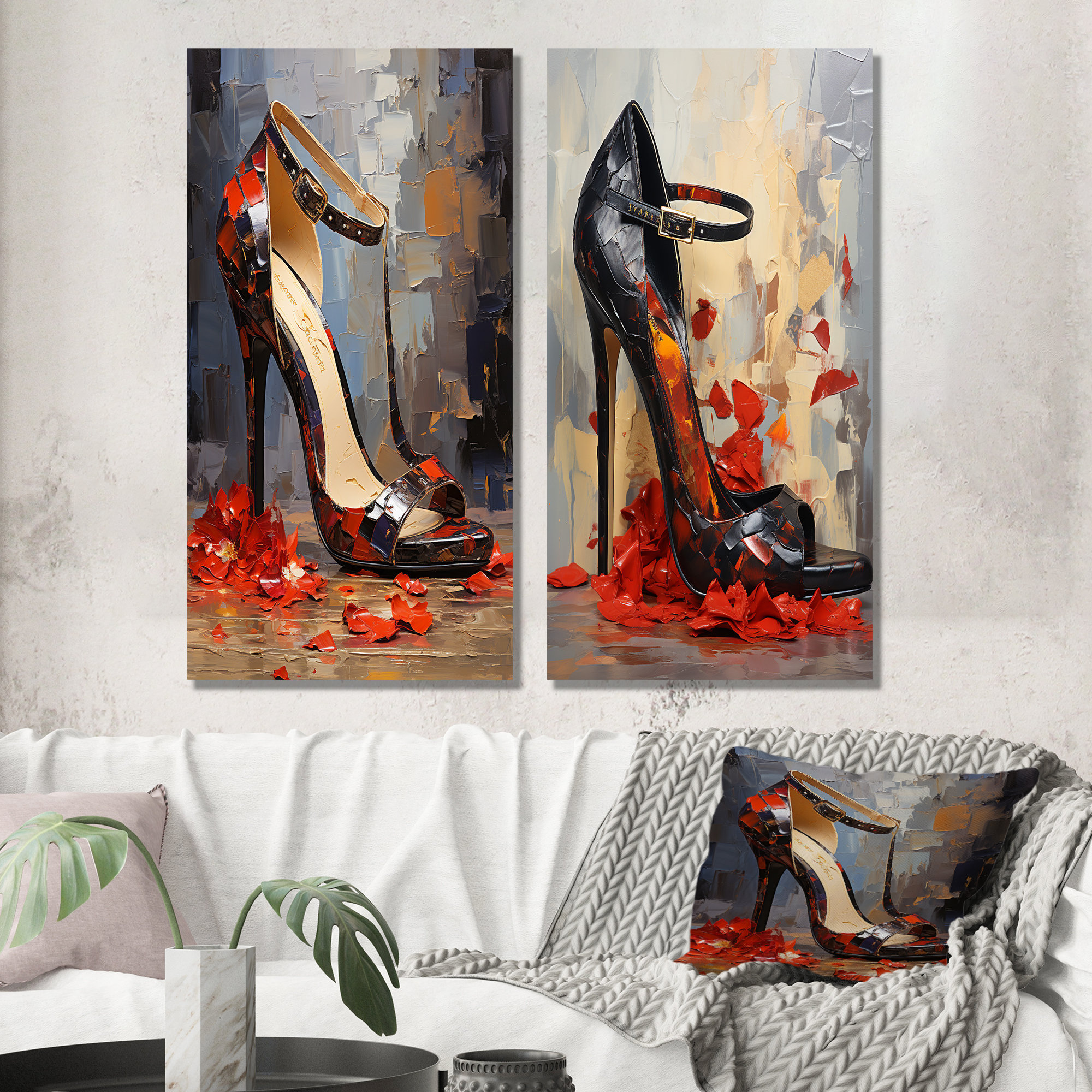 Mercer41 Scarlet Red And Black Fashion High Heels I - Fashion High ...