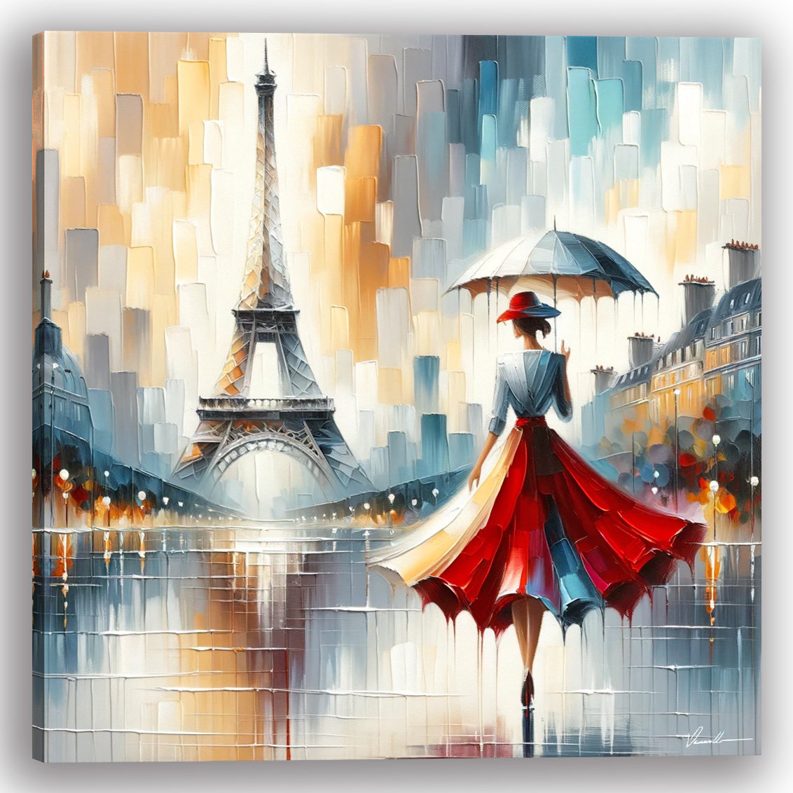 Orren Ellis Chic Stroll in Paris Wrapped Canvas Wall Art | Wayfair