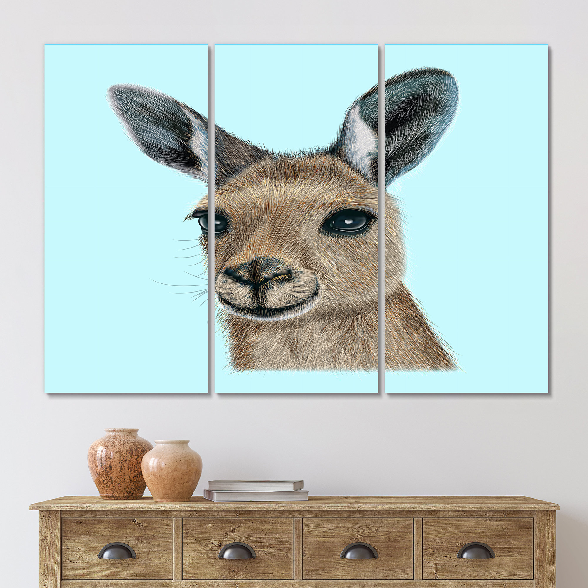 East Urban Home Portrait Of Kangaroo II - Traditional Canvas Wall Art ...