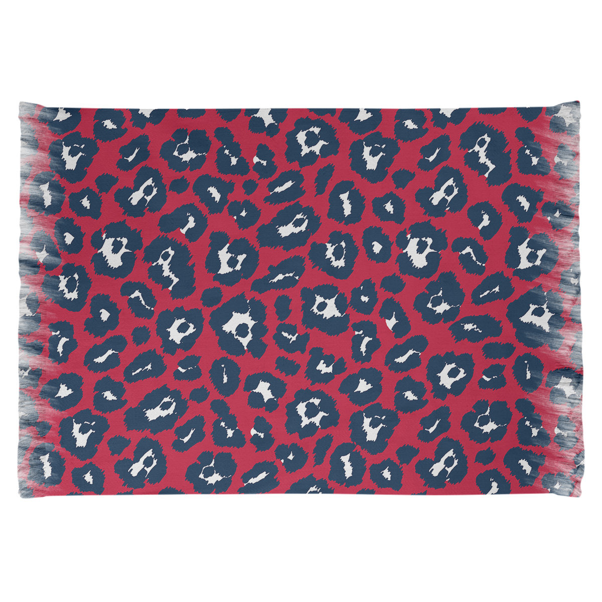 East Urban Home Animal Print Red/Navy Area Rug | Wayfair