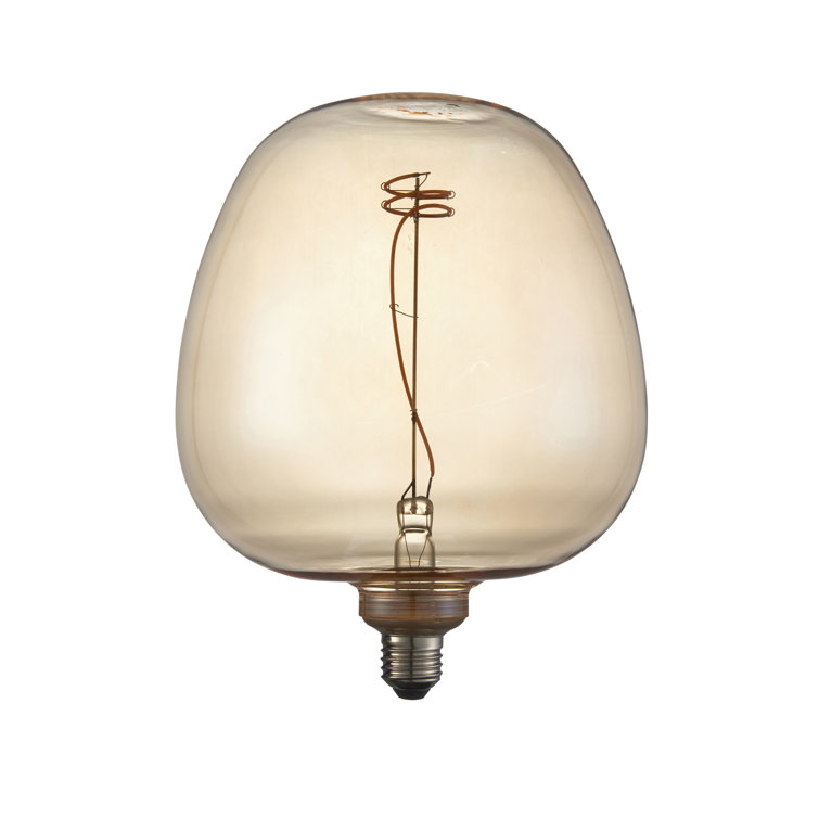 Ivy Bronx 4W E27 ES XL Amber Globe LED Non-Dimmable Bulb - 320lm 2000K ...