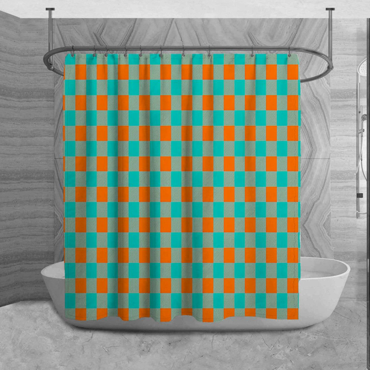 East Urban Home Saveta Gingham Shower Curtain | Wayfair