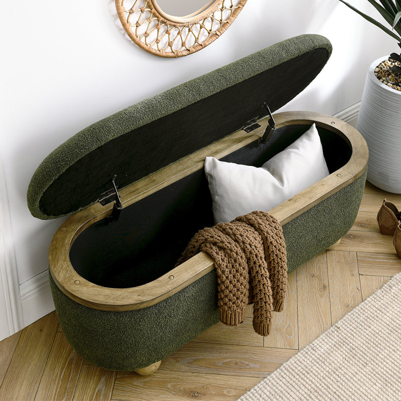Ivy Bronx Stylish Storage Ottoman Bench, Upholstered Entryway Bench ...
