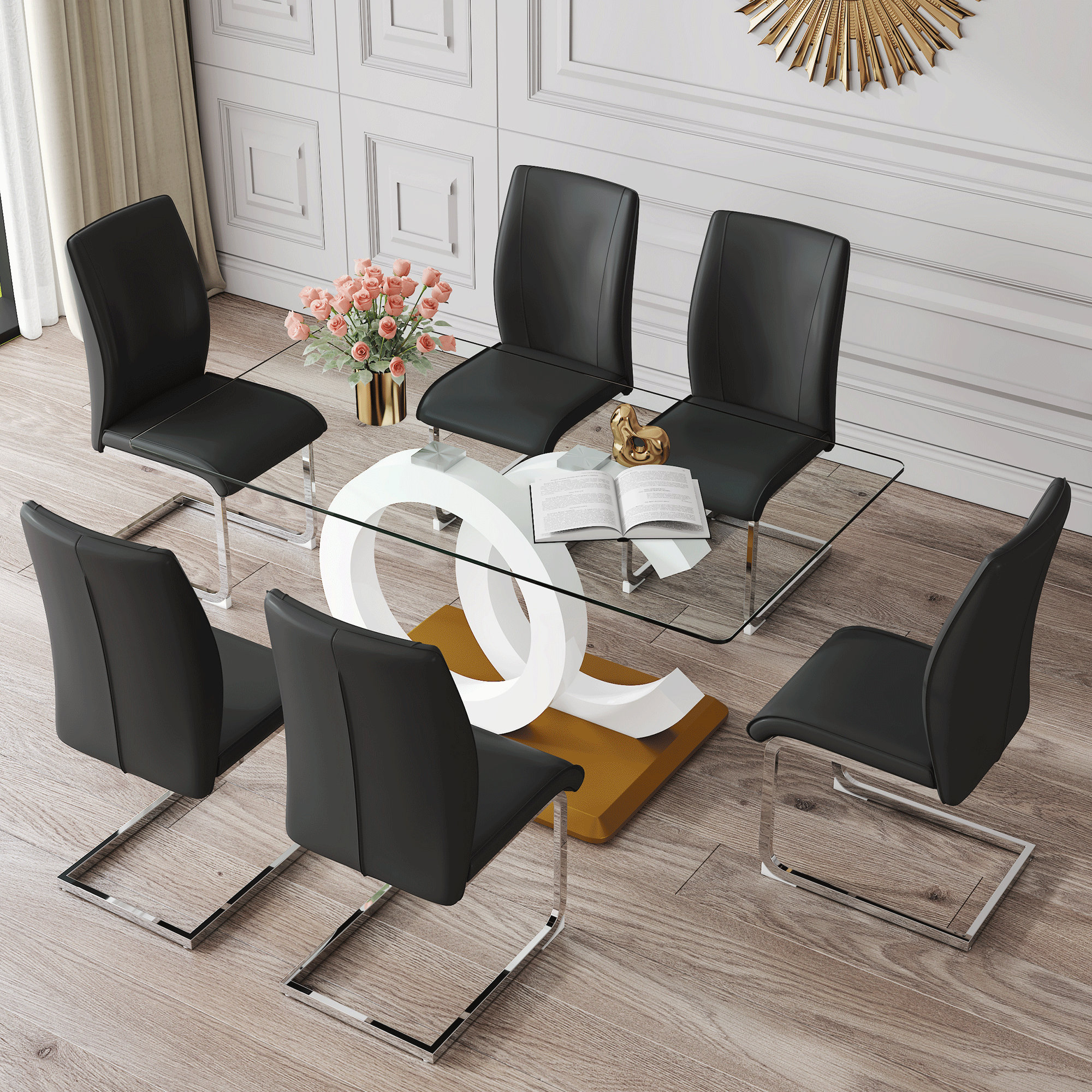 Mercer41 Glass Dining Table Set - Wayfair Canada
