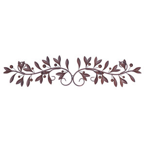 Ophelia & Co. Metal Long Horizontal Vine Leaf Red Wall Decor with Green ...