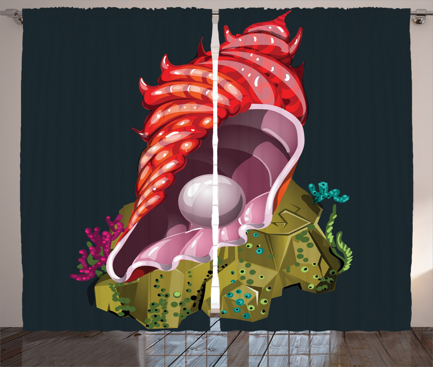 East Urban Home Pearls Semi-Sheer Rod Pocket Curtain Panels | Wayfair