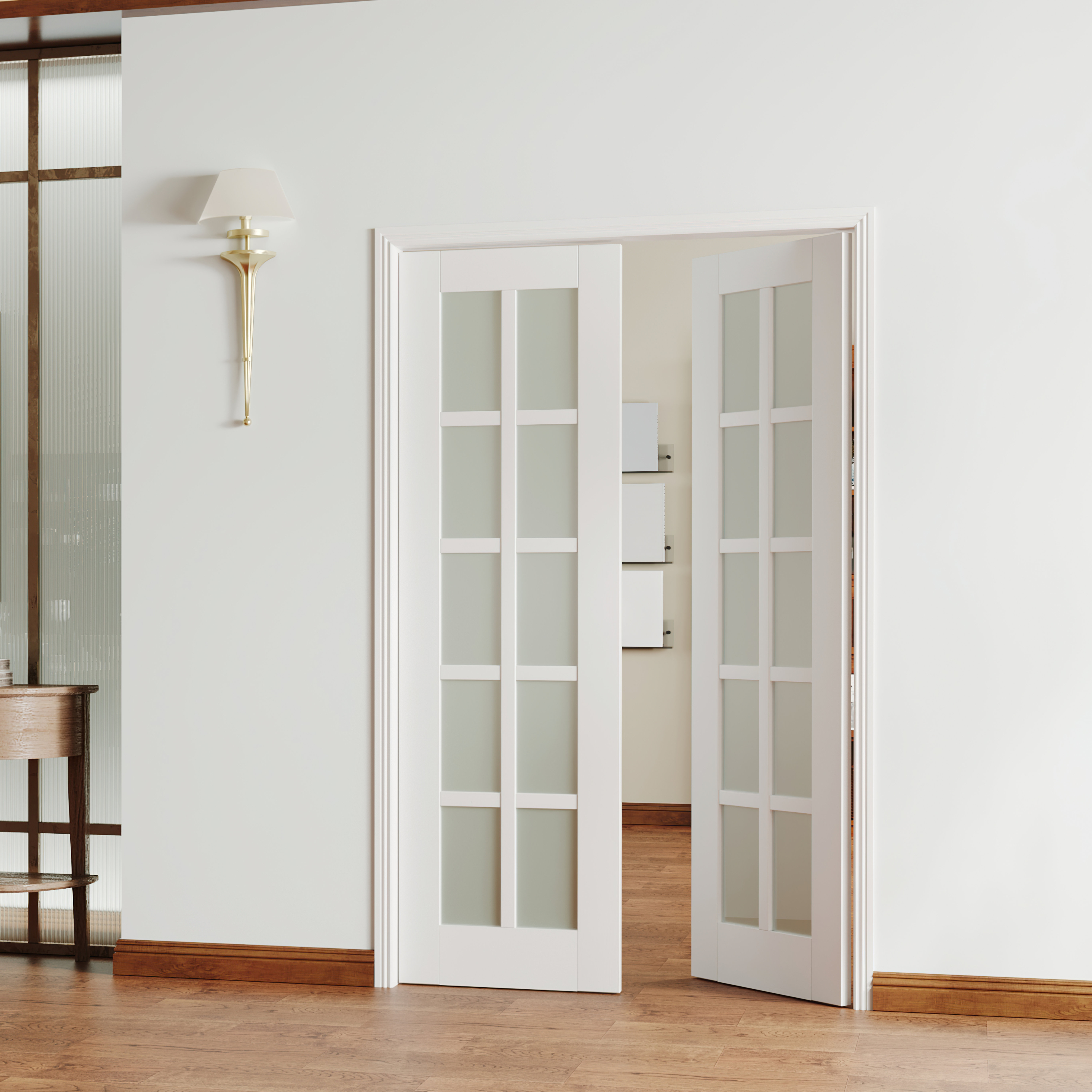 DOOOLI Slab Doors-Frosted Glass Surface Modern Design Interior Room ...