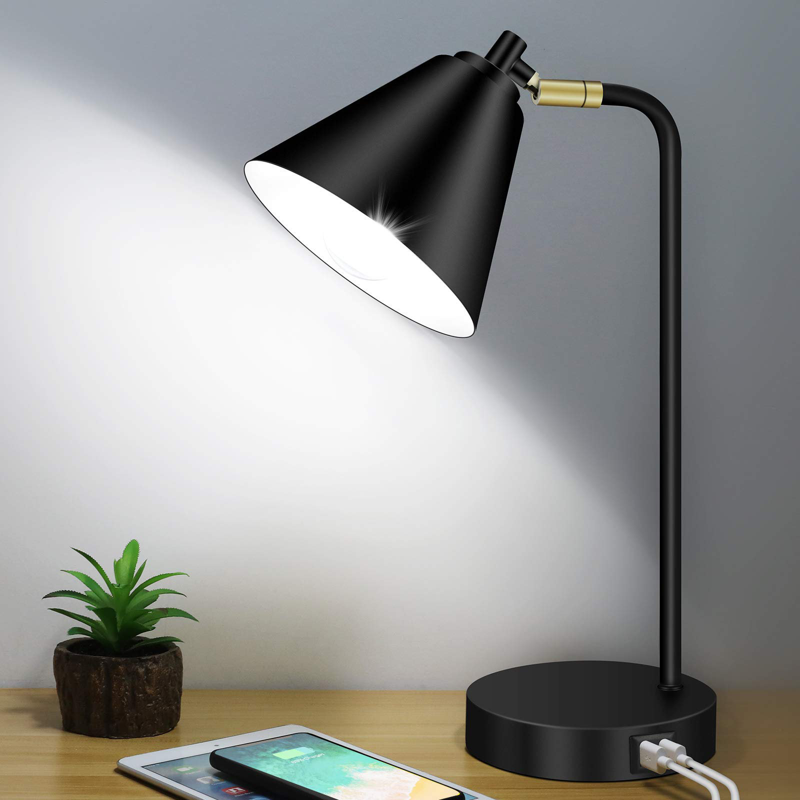 Ebern Designs Kenhorst Metal USB Desk Lamp | Wayfair