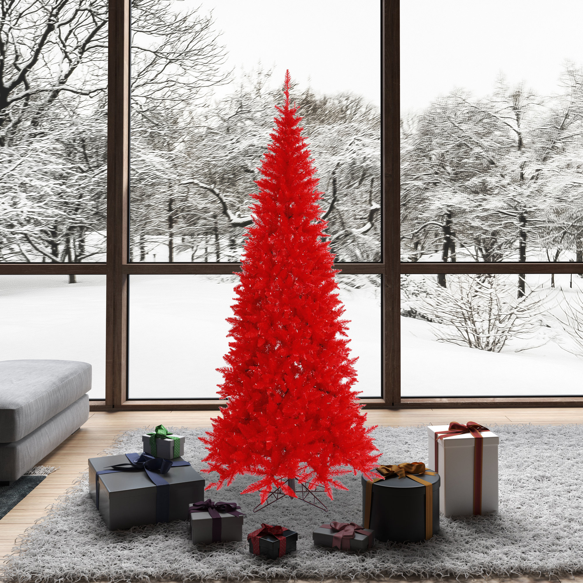 The Holiday Aisle® 6.5' Red Fir Artificial Christmas Tree with Stand ...