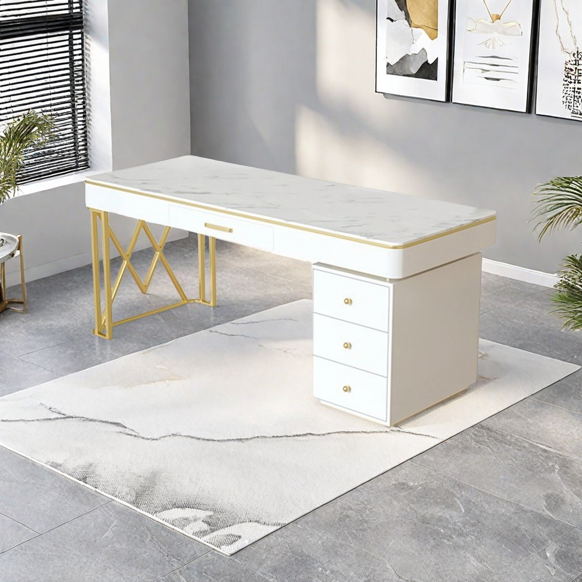 Mercer41 Scandinavian light luxury home writing office reception desk ...