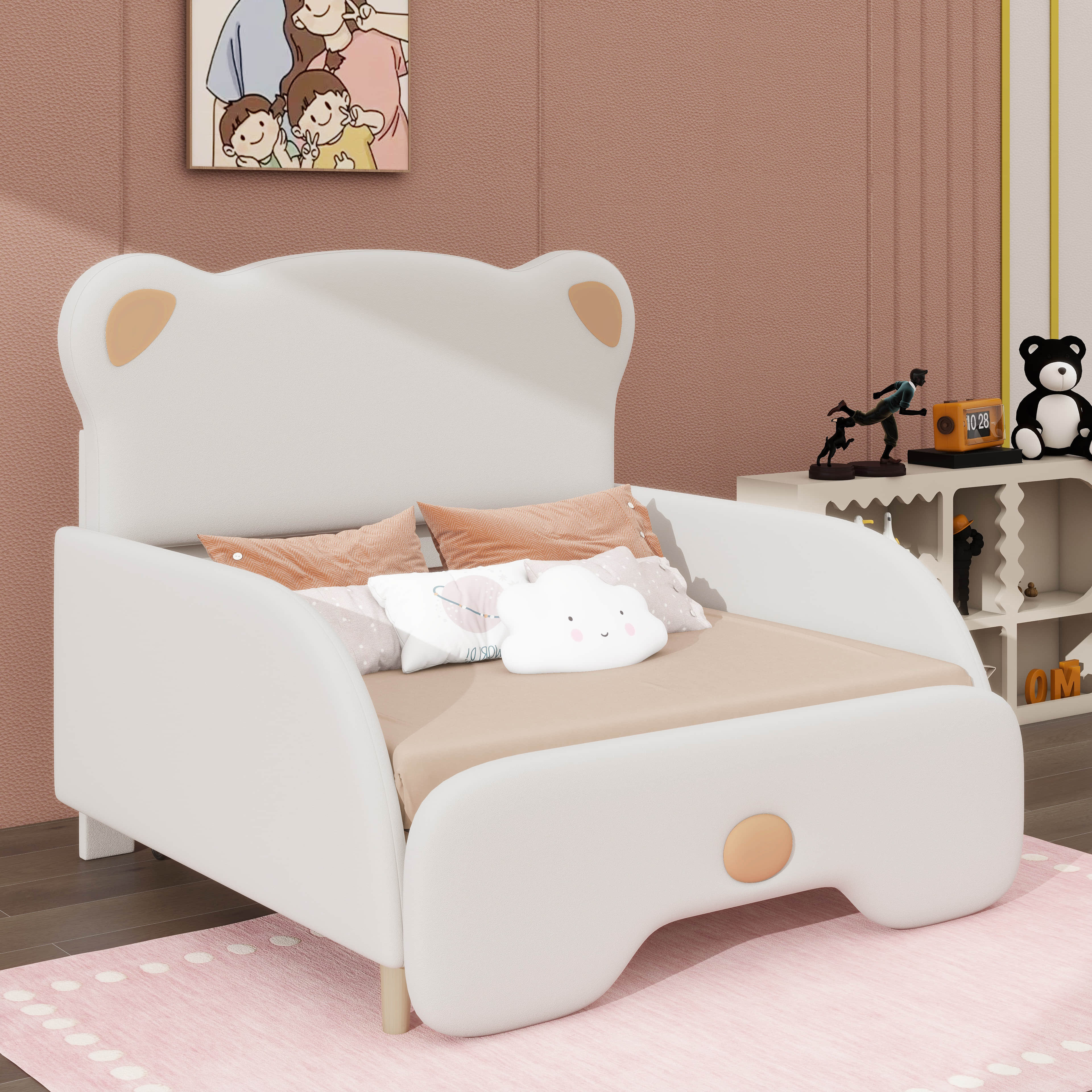 Zoomie Kids Twin XL-Sized Upholstered Stretchable Vaulted Sofa Bed With ...