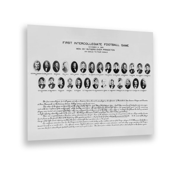HISTORIC PRINTS 1869 First Intercollegiate Football Game On Paper Print ...