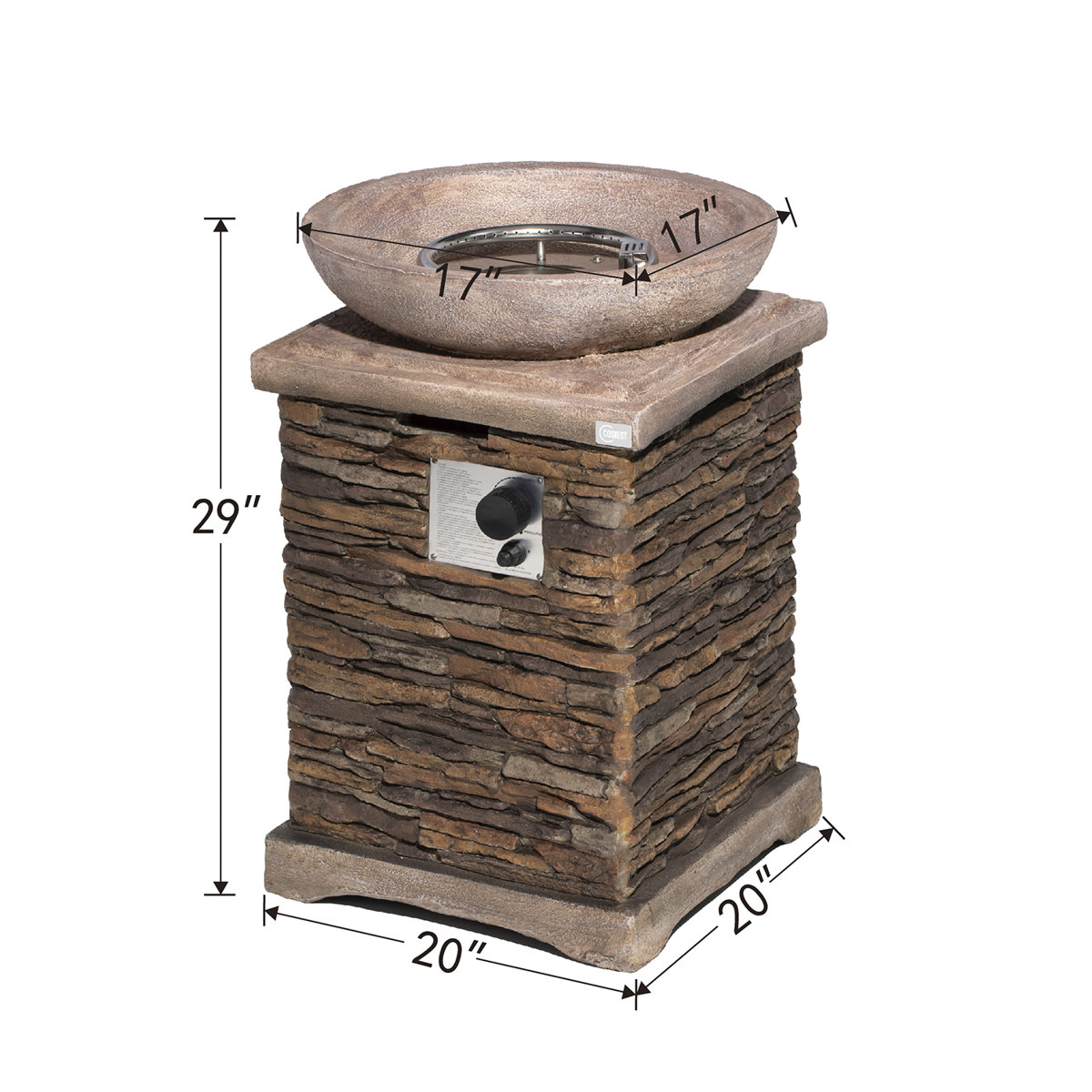 Ebern Designs Scriber 29" H x 20" W Concrete Propane Fire Column ...