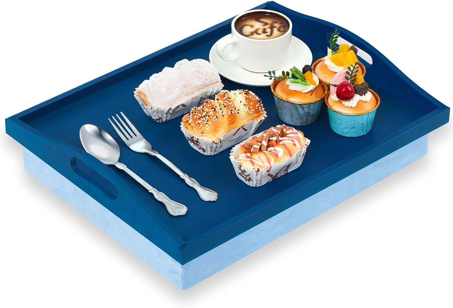 Lark Manor™ Tioncy Bamboo Lap Tray With Detachable Pillow 16.9'' X 13 ...