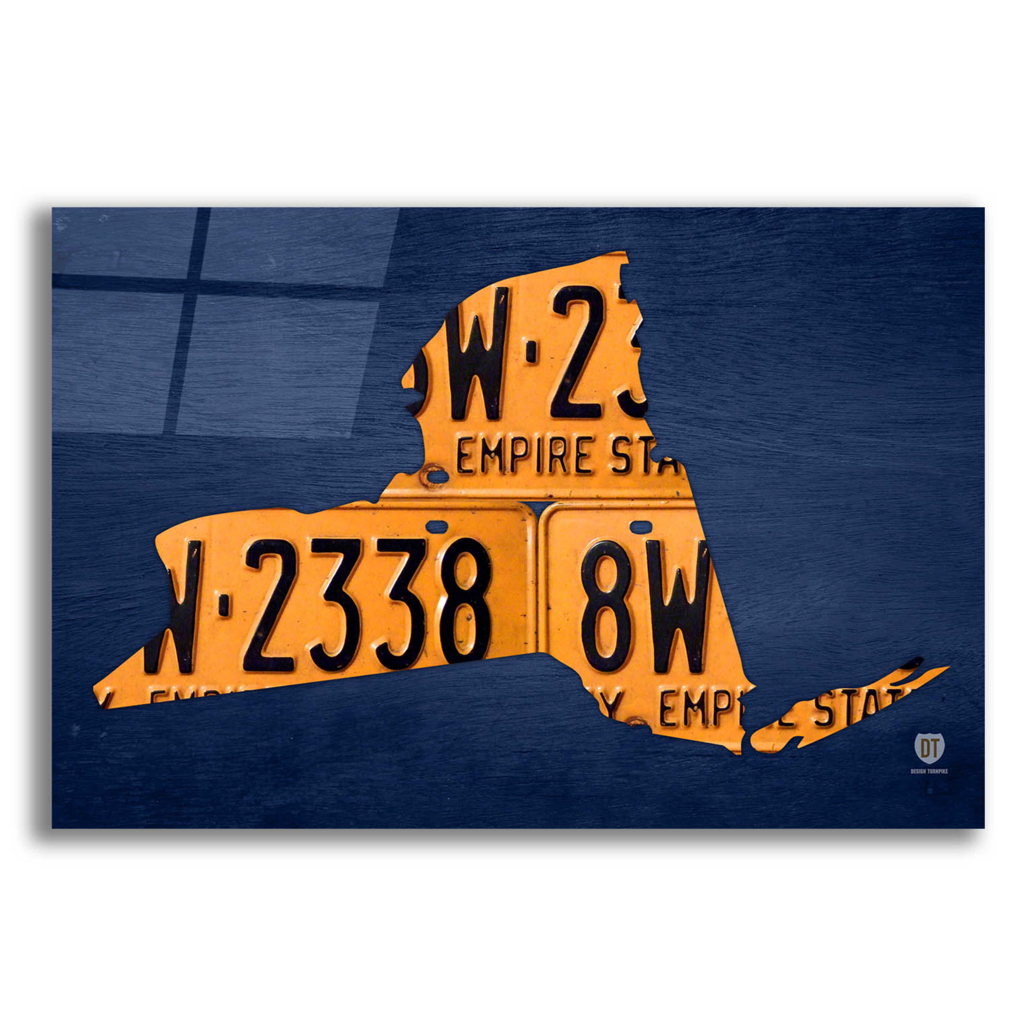 Williston Forge New York License Plate Map On Plastic / Acrylic by ...