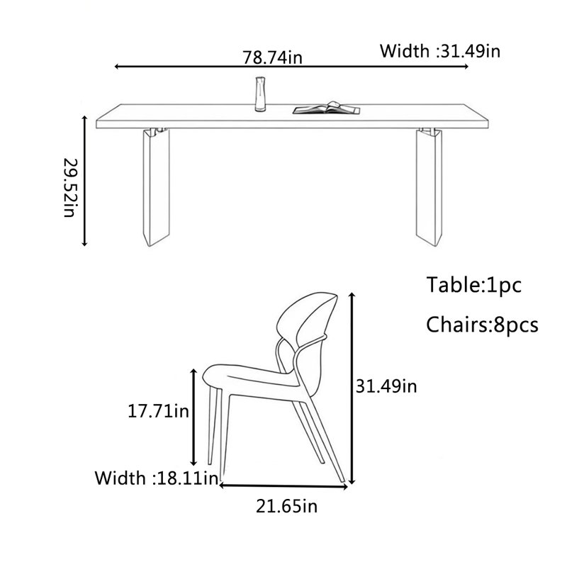 A Zoetic Home Black rock plate dining table and chair combinatio | Wayfair