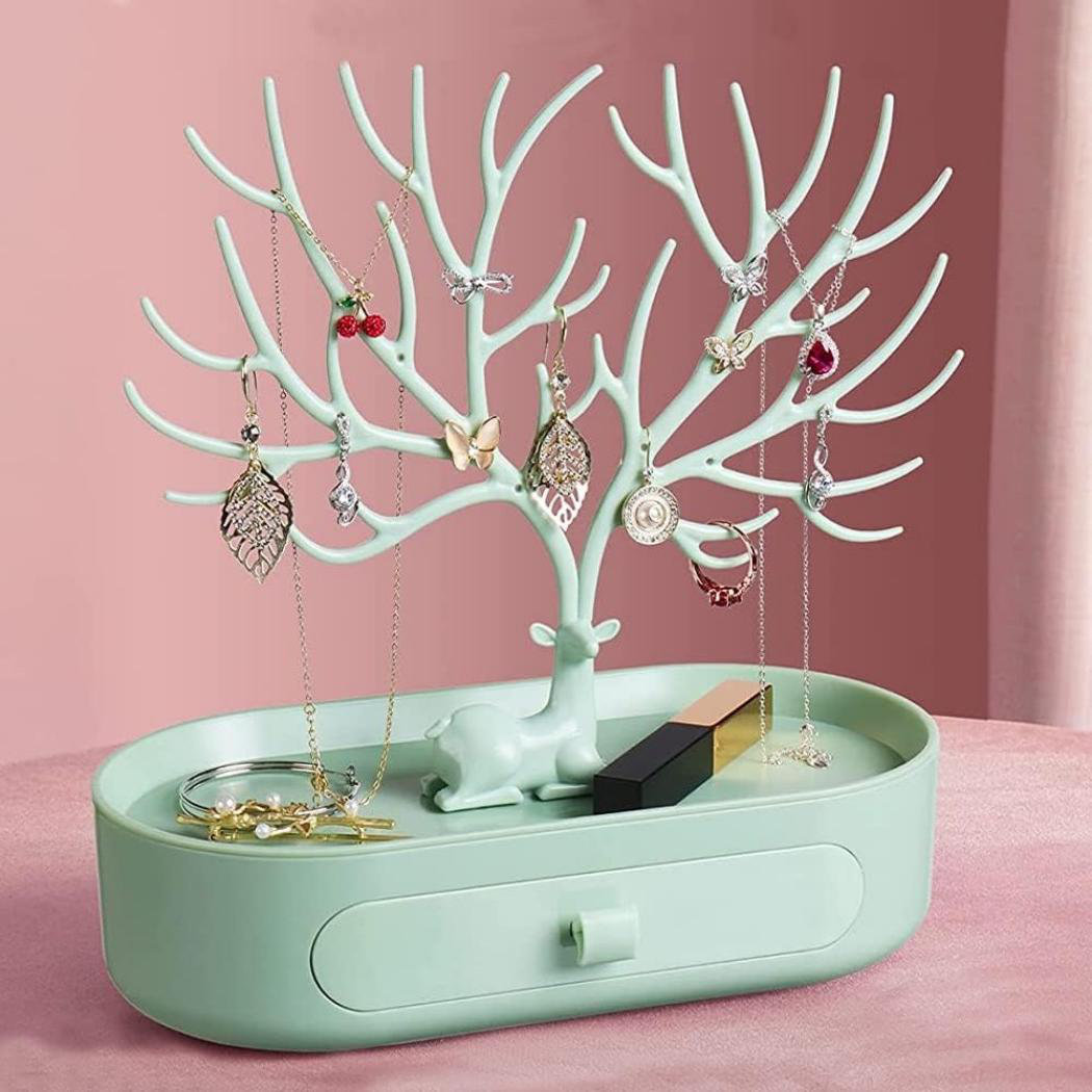 Loon Peak® Tree Jewelry Display Stand with Storage Drawer and Tray ...