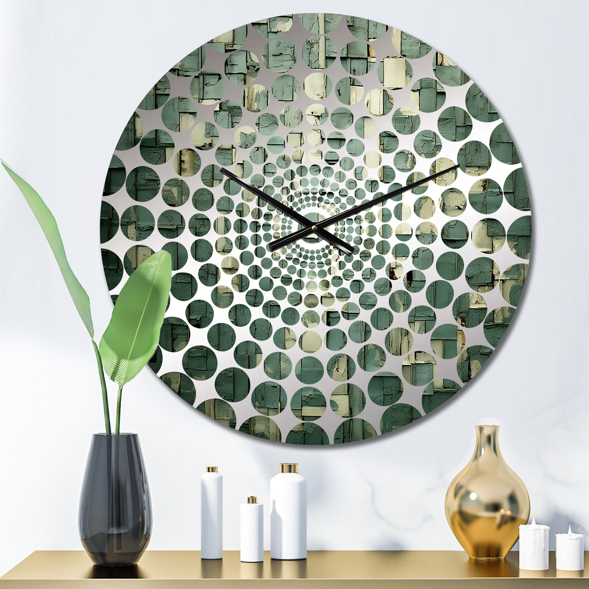 East Urban Home Herkimer - Abstract Painting Wall Clock | Wayfair